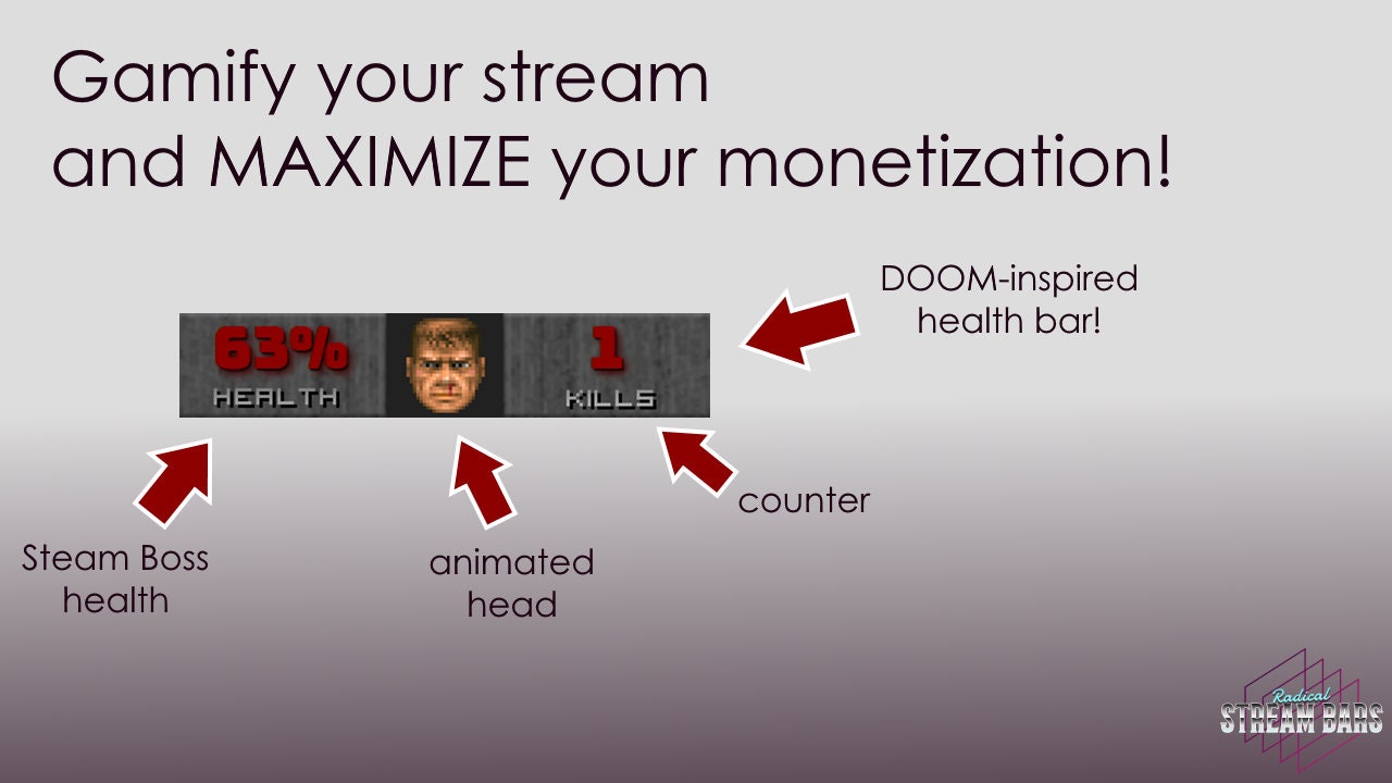 Doom FPS Stream Boss Overlay for Twitch / Youtube / Kick - Etsy