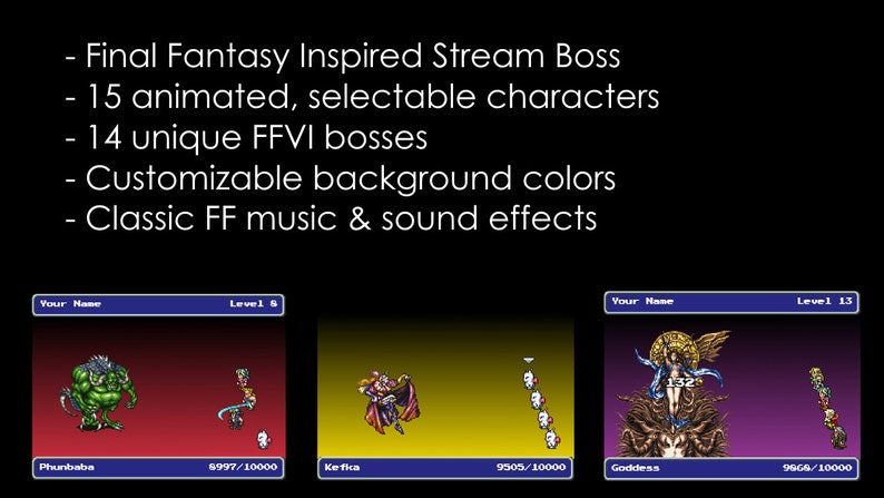 Final Fantasy Stream Boss Overlay for Twitch / Youtube / Kick - Etsy
