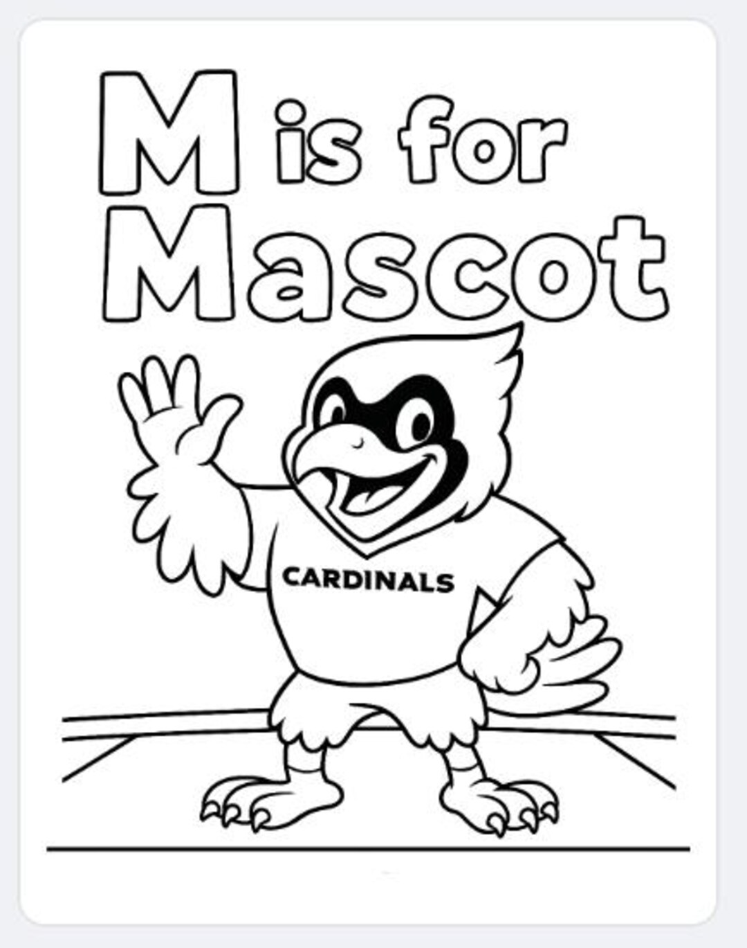 Cardinals A-Z Coloring Sheets - Etsy