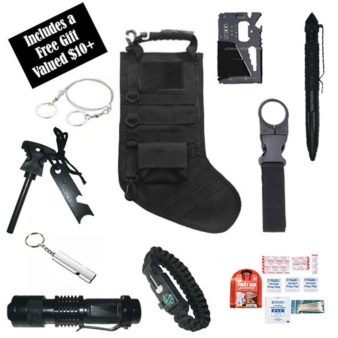 Filled Tactical Stocking: Survival Kit, First Aid, Paracord Bracelet - Etsy