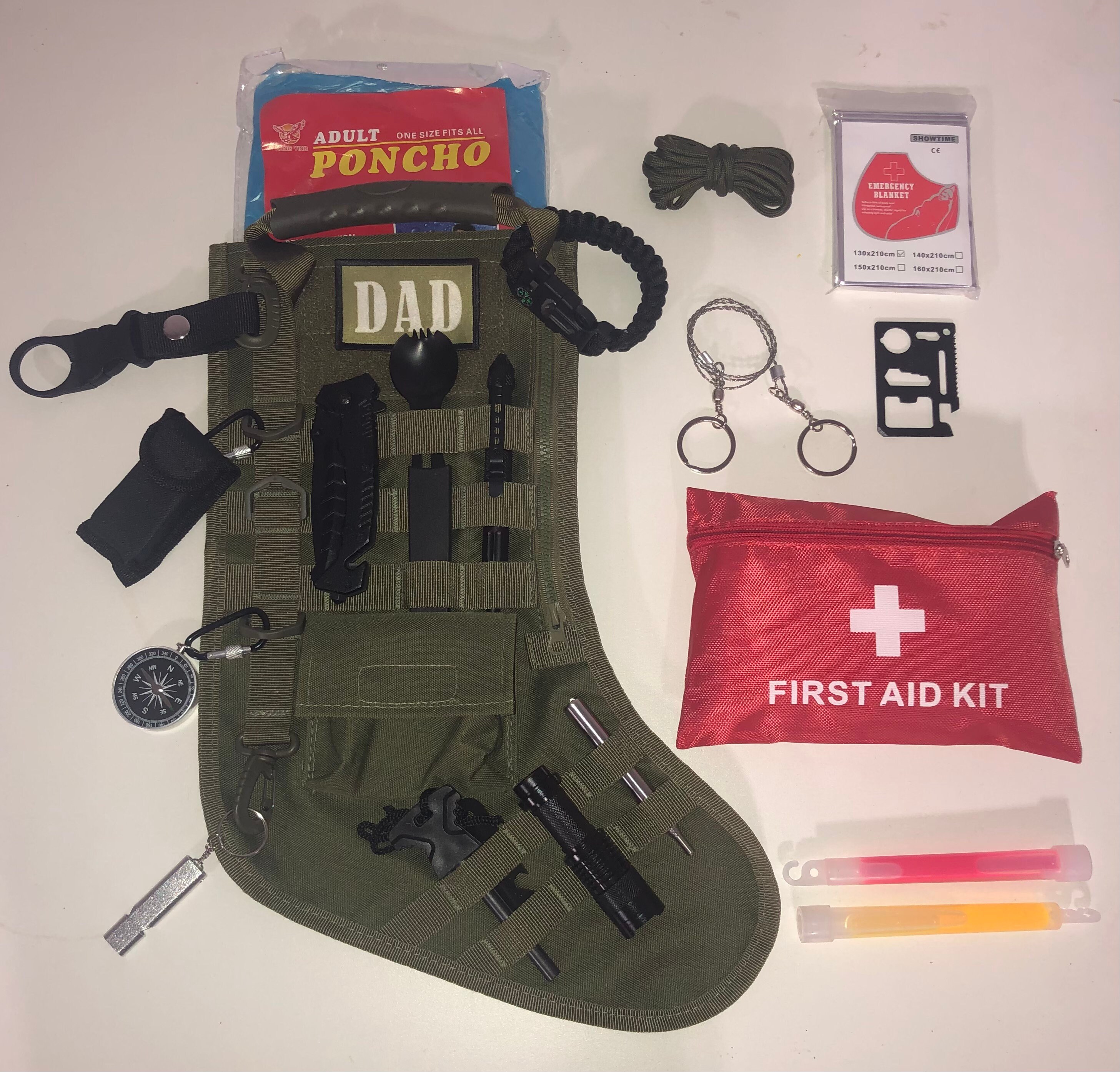 Prefilled Tactical Stocking, Survival Kit Stocking, Tactical Stocking ...