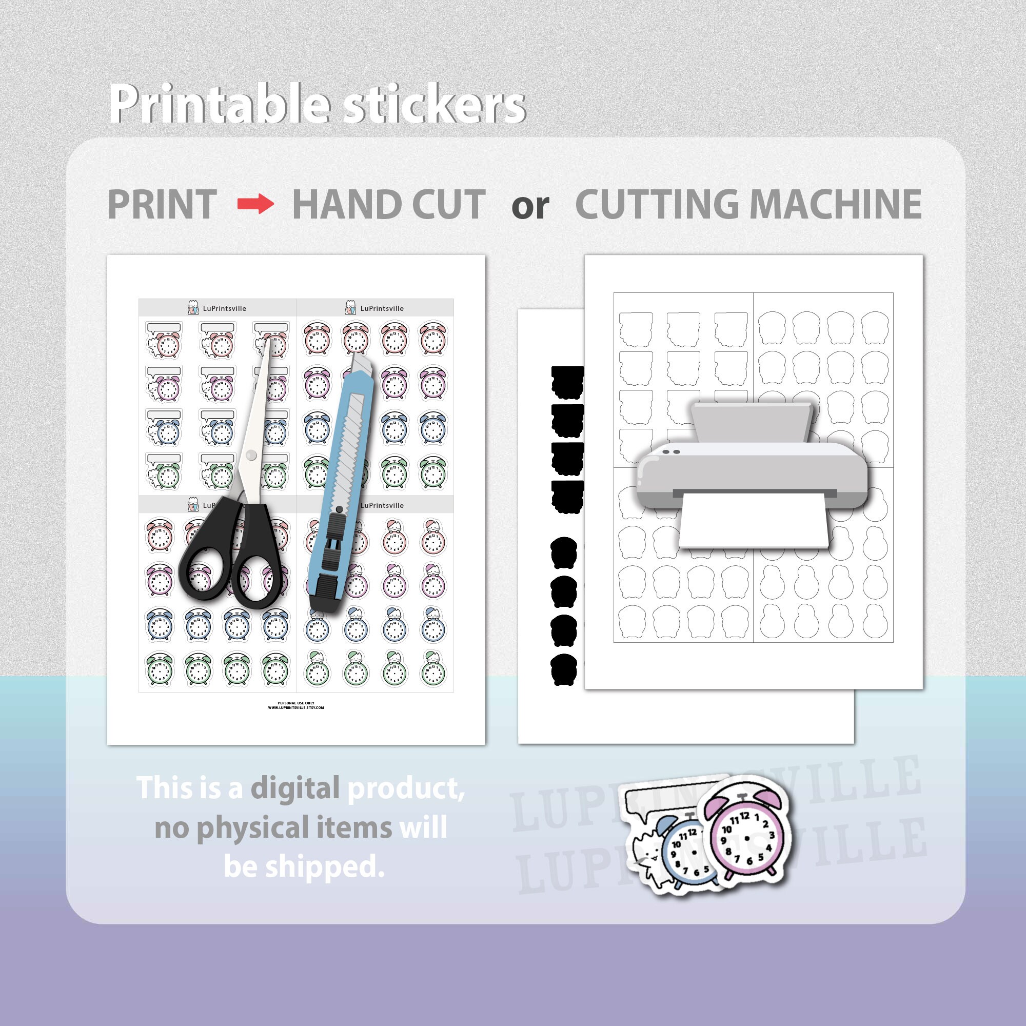 Clock Fill in Printable Planner Stickers | Time Fill in Planner ...