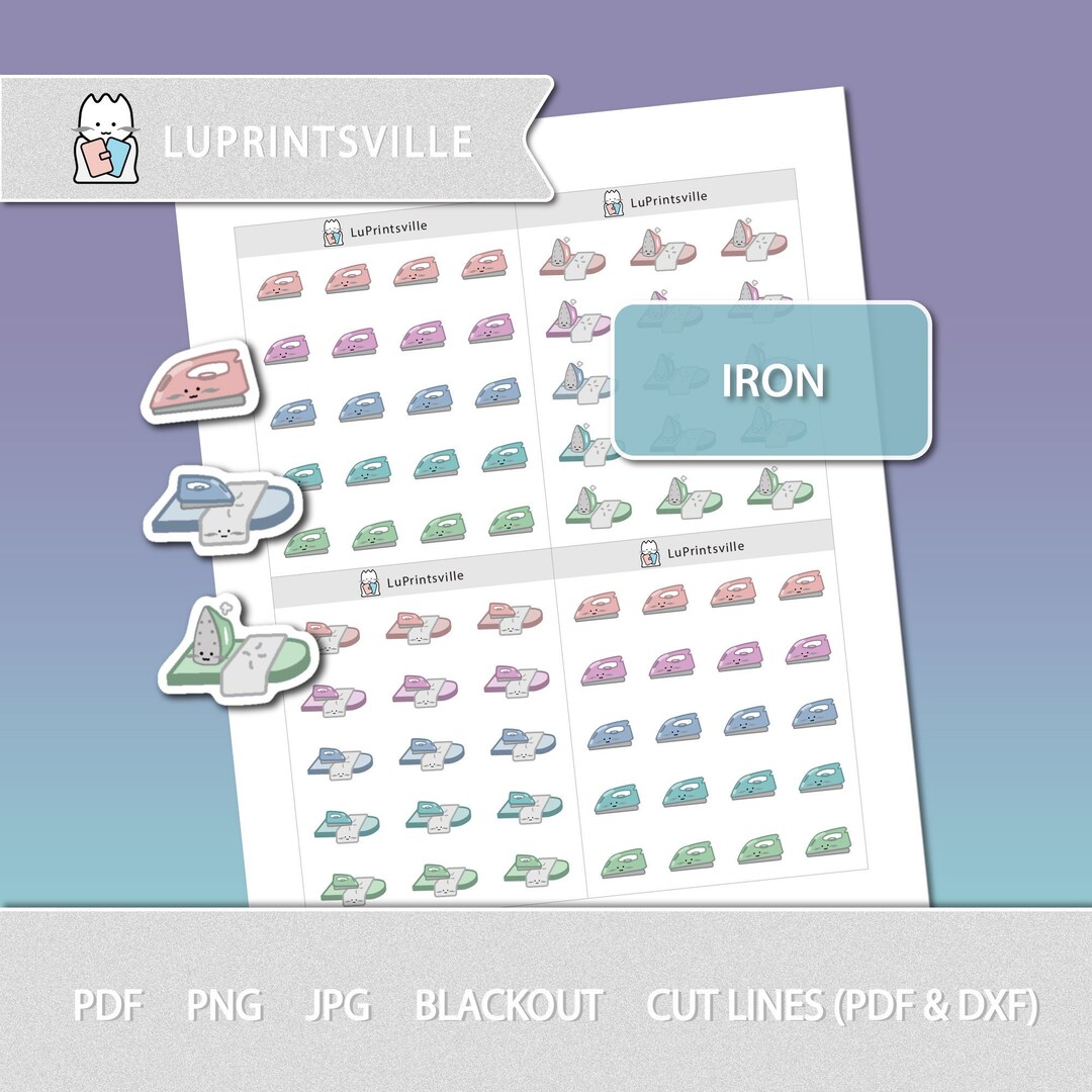 Ironing Printable Planner Stickers | Iron Planner Stickers | Bullet ...