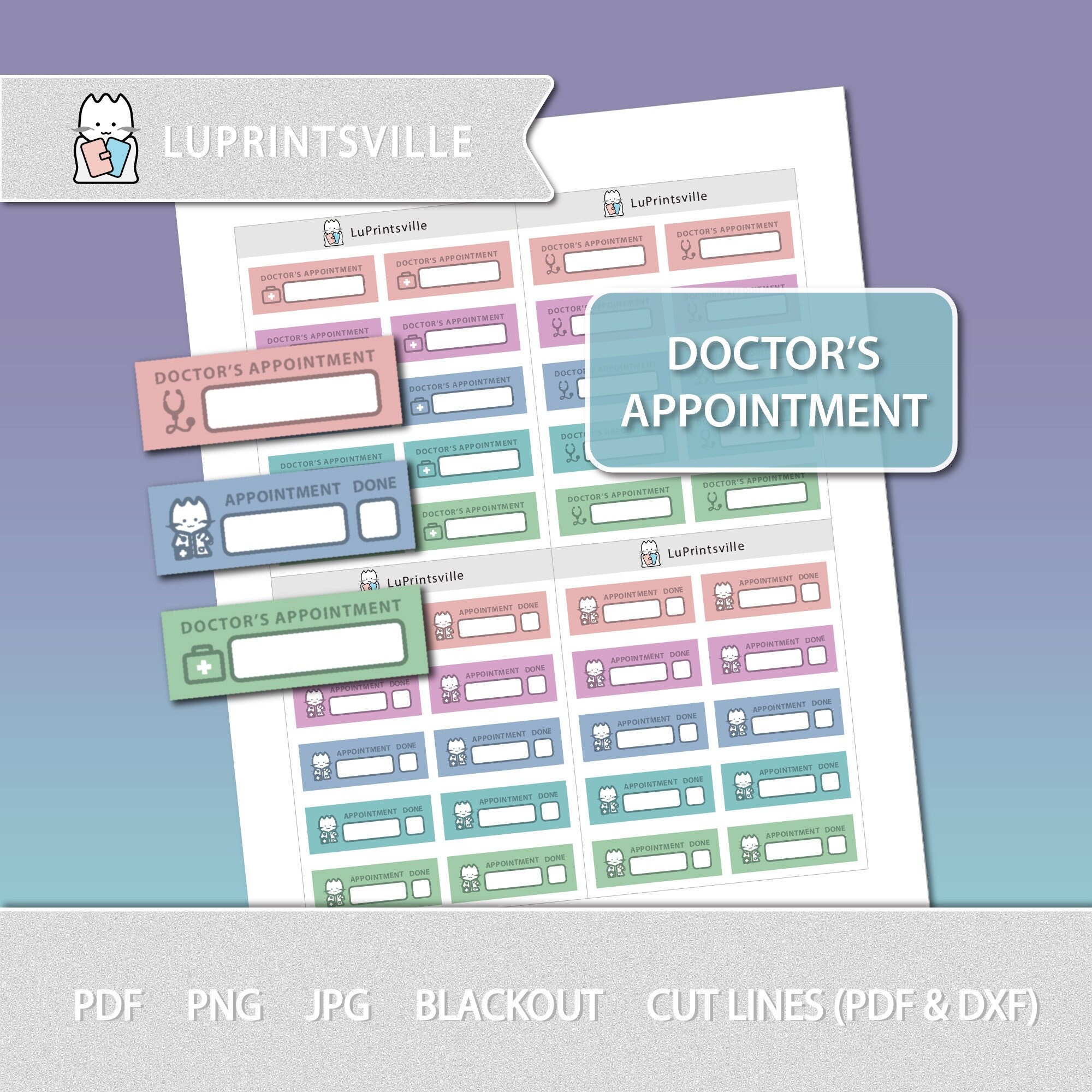 Doctor Appointment Printable Planner Stickers | Appointment Planner ...