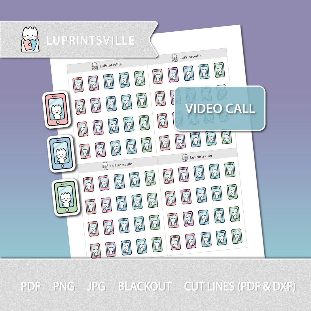 Video Call Printable Planner Stickers | Facetime Planner Stickers ...