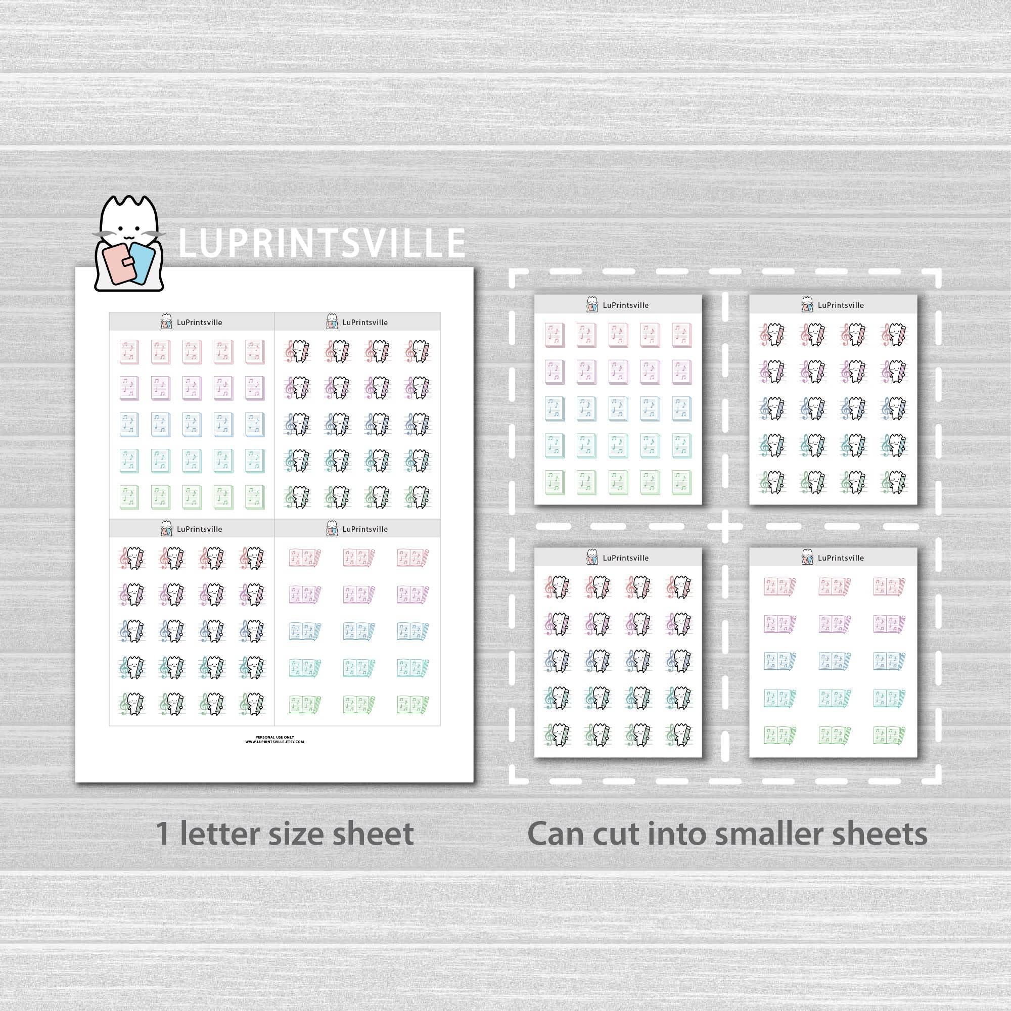 Music Theory Printable Planner Stickers | Music Planner Stickers ...