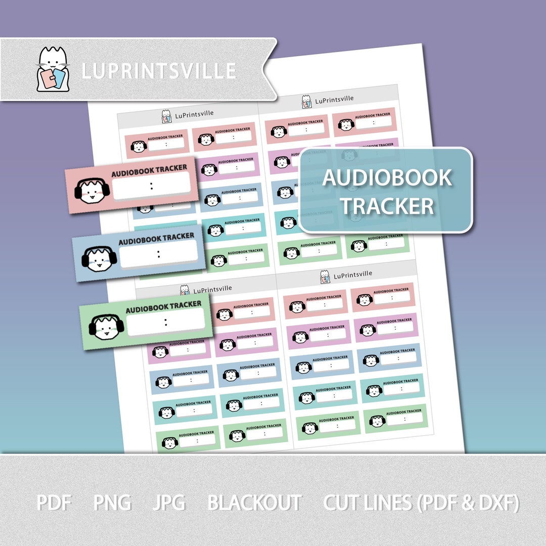 Audiobook Tracker Printable Planner Stickers | Audiobook Planner ...