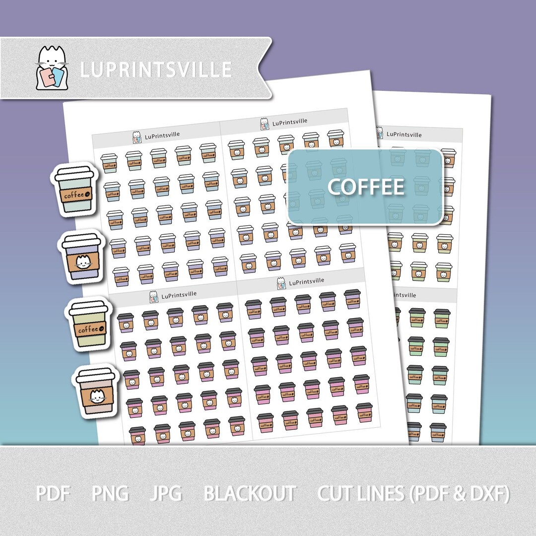 Coffee Printable Planner Stickers | Coffee Planner Stickers | Bullet ...