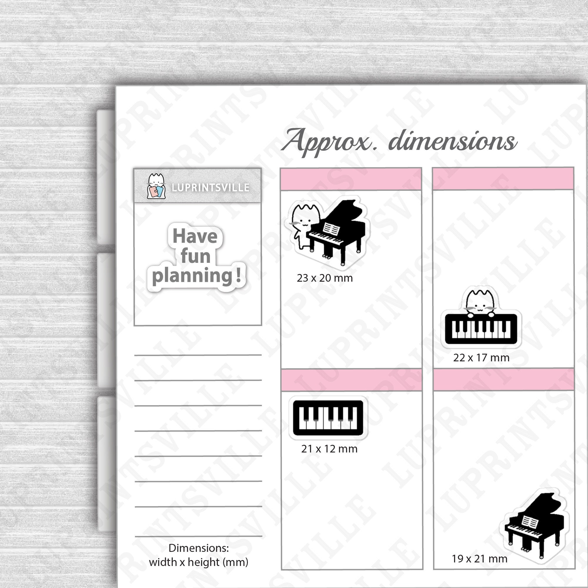 Piano Printable Planner Stickers | Piano Planner Stickers | Bullet ...