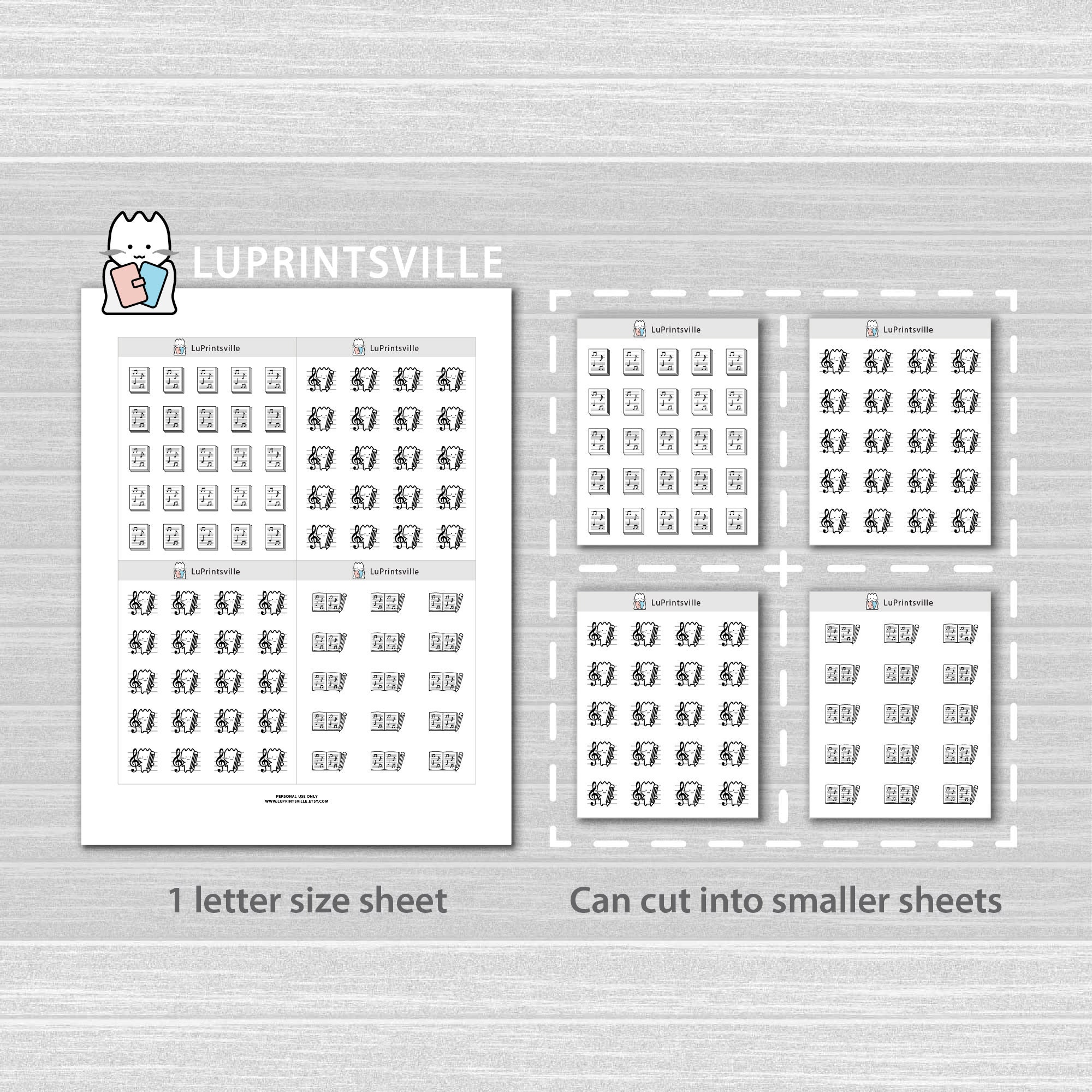 Music Theory Printable Planner Stickers | Music Planner Stickers ...