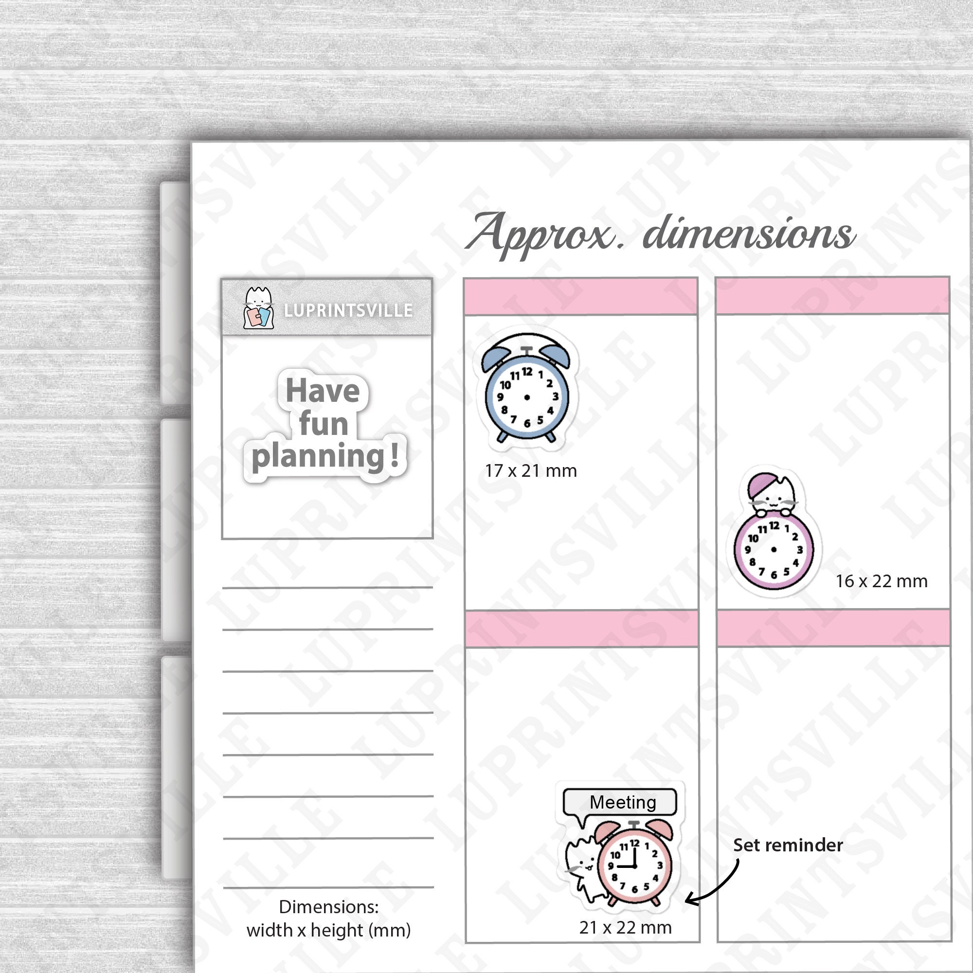 Clock Fill in Printable Planner Stickers Time Fill in Planner Stickers ...