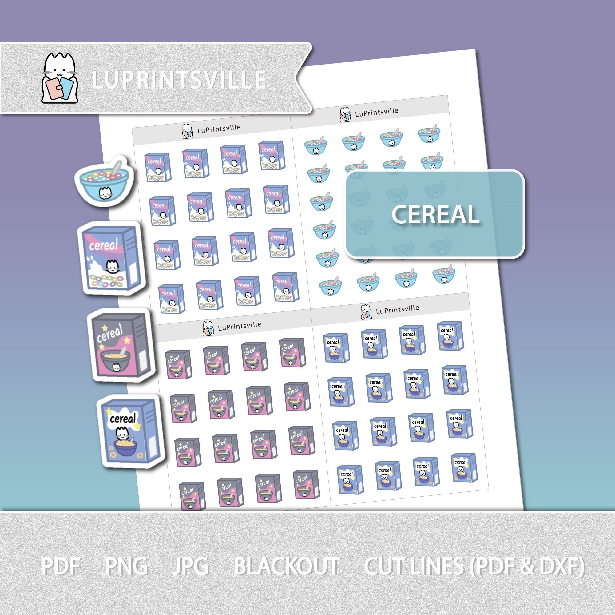 Cereal Printable Planner Stickers | Morning Cereal Planner Stickers ...