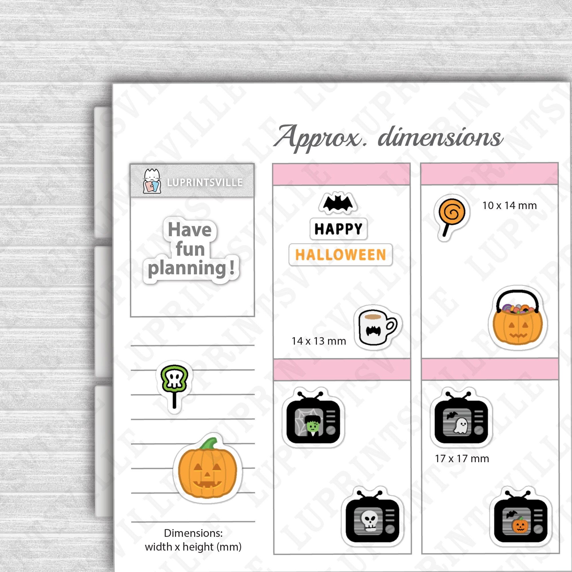 Halloween Printable Planner Stickers, Spooky Planner Stickers, Bullet ...