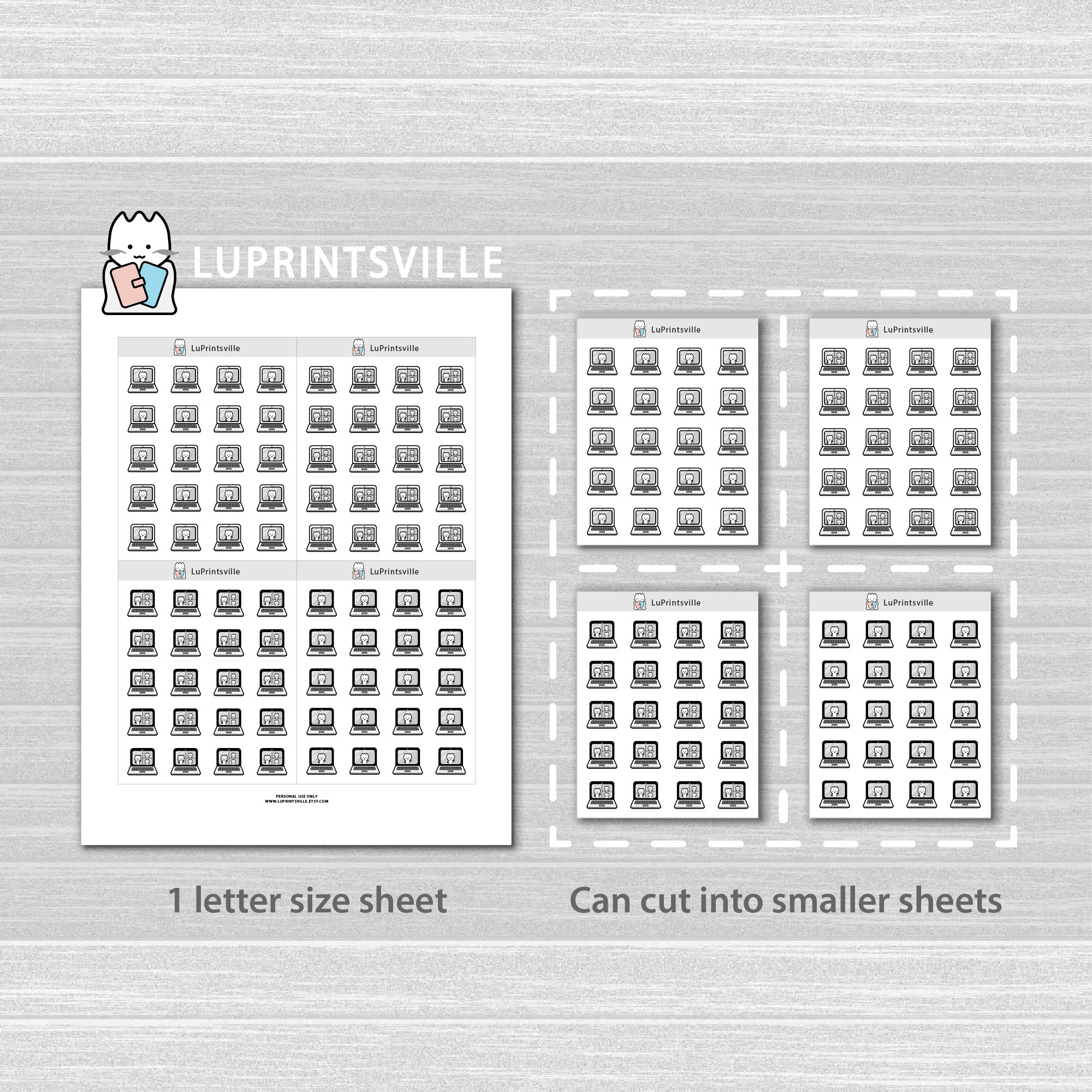 Online Meeting Printable Planner Stickers | Zoom Call Planner Stickers ...