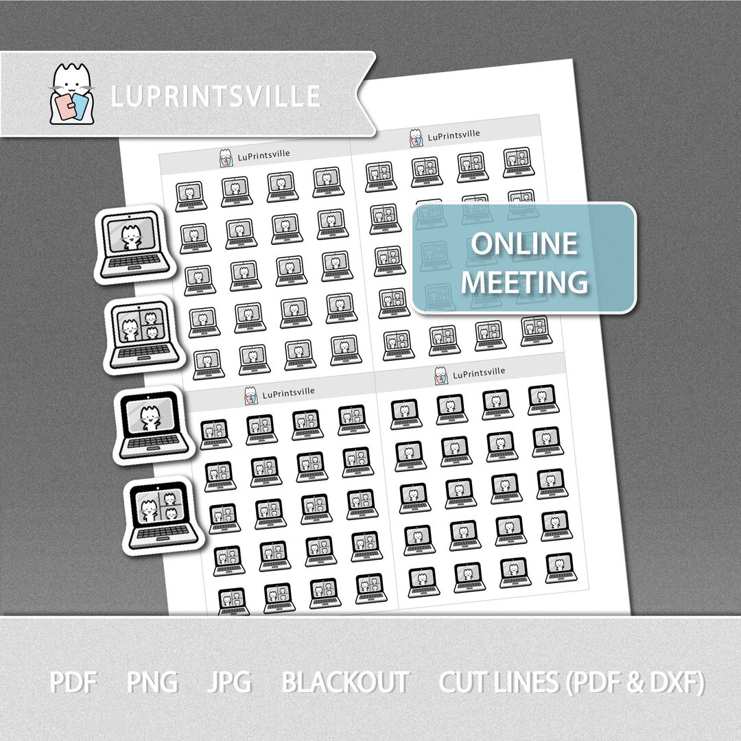 Online Meeting Printable Planner Stickers Zoom Call Planner Stickers ...