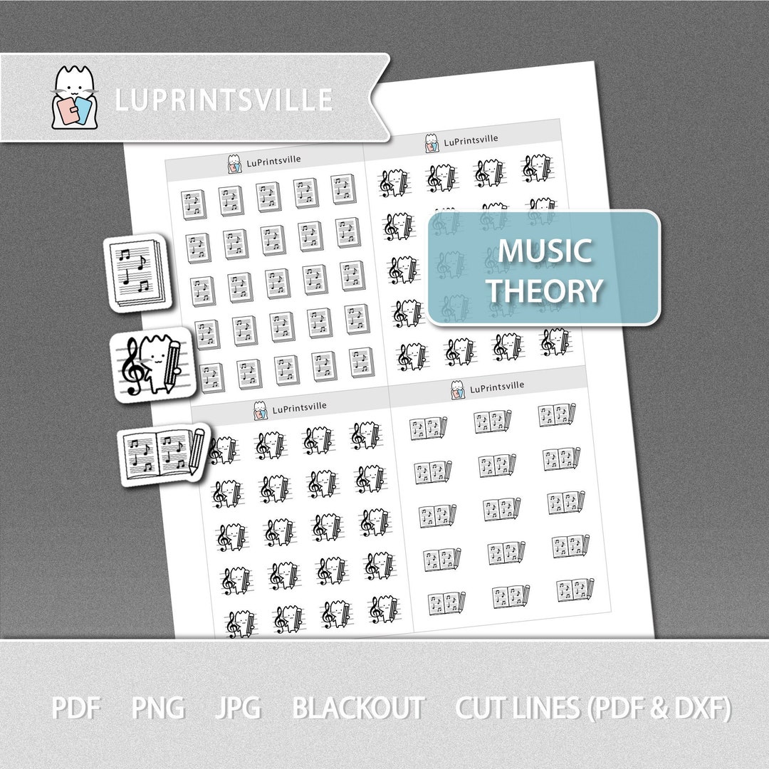 Music Theory Printable Planner Stickers | Music Planner Stickers ...