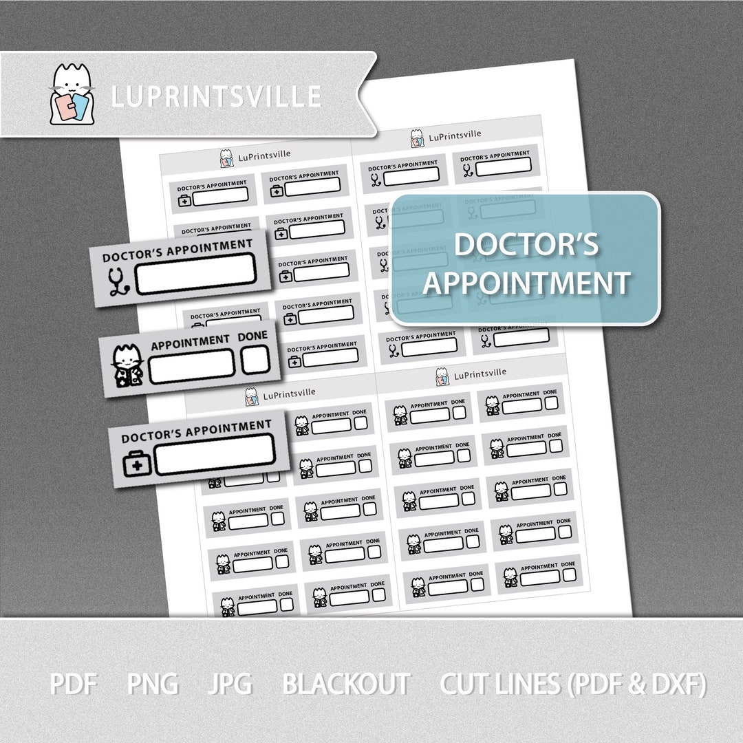 Doctor Appointment Printable Planner Stickers | Appointment Planner ...