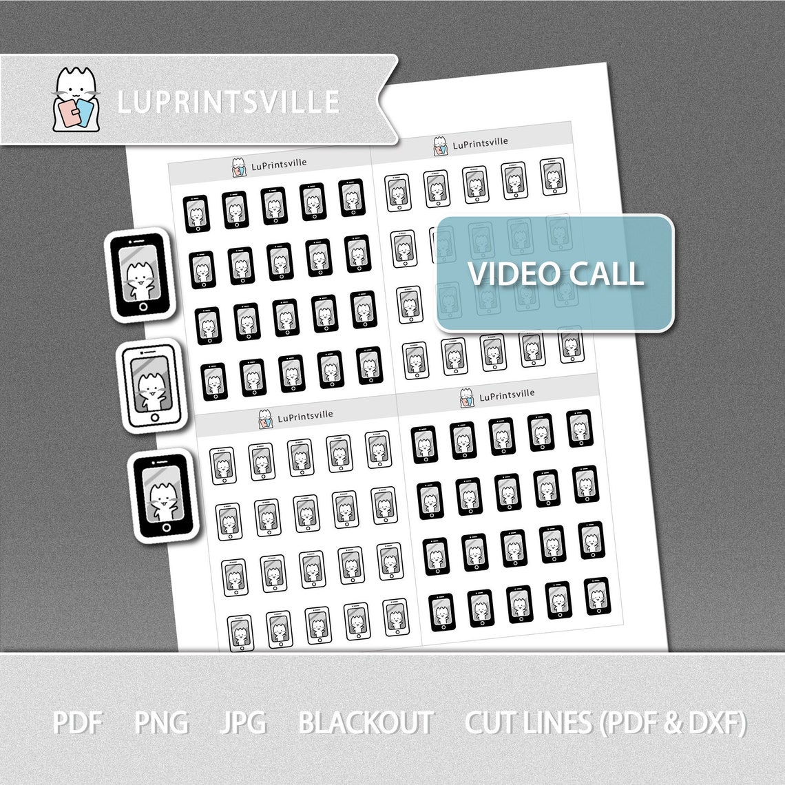 Video Call Printable Planner Stickers | Facetime Planner Stickers ...