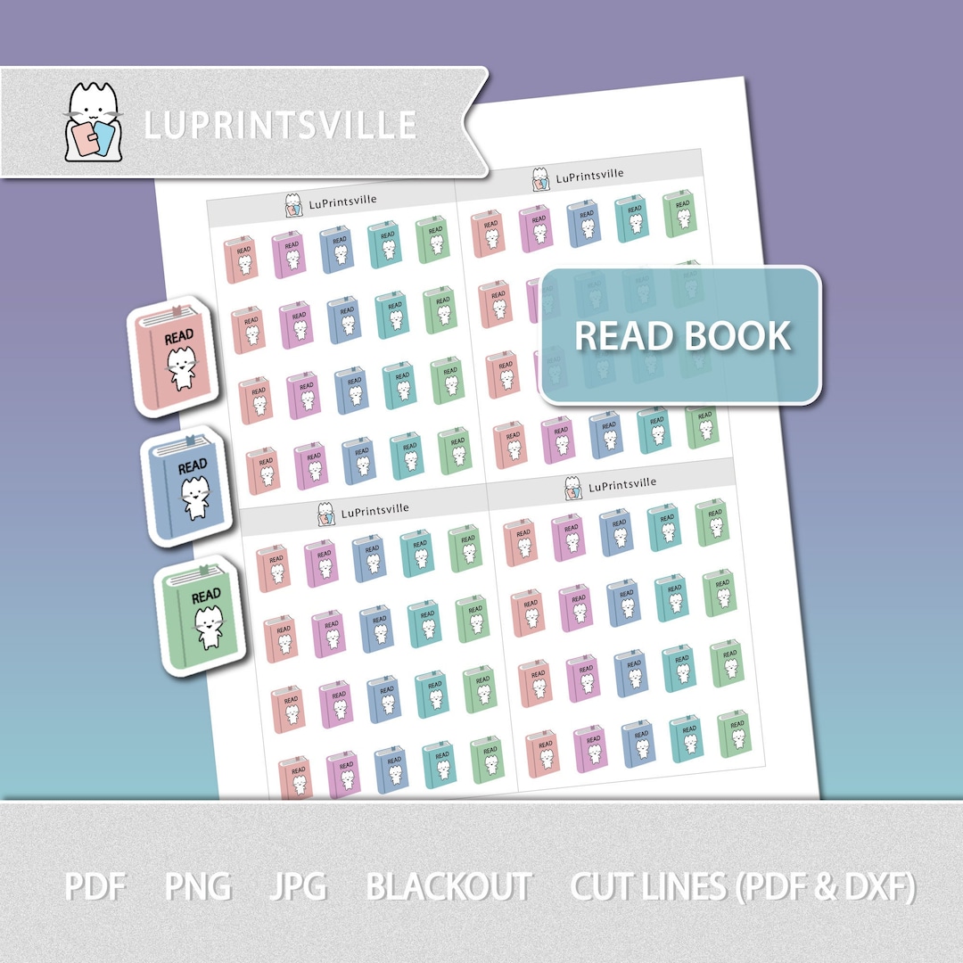 Read Book Printable Planner Stickers | Reading Planner Stickers ...