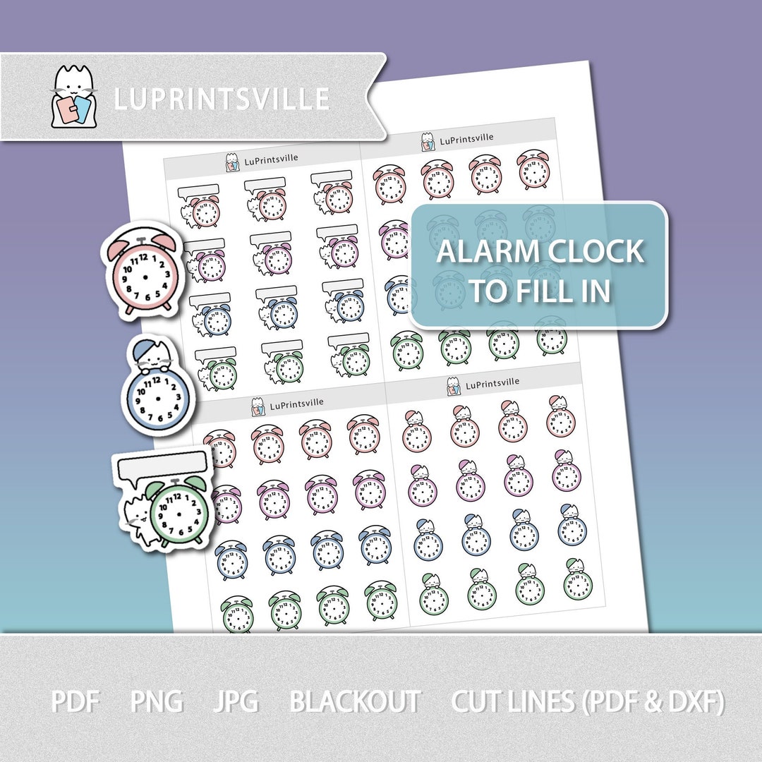 Clock Fill in Printable Planner Stickers | Time Fill in Planner ...