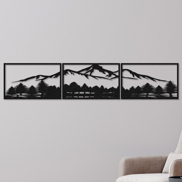 Mountain Silhouette Metal Art - Etsy