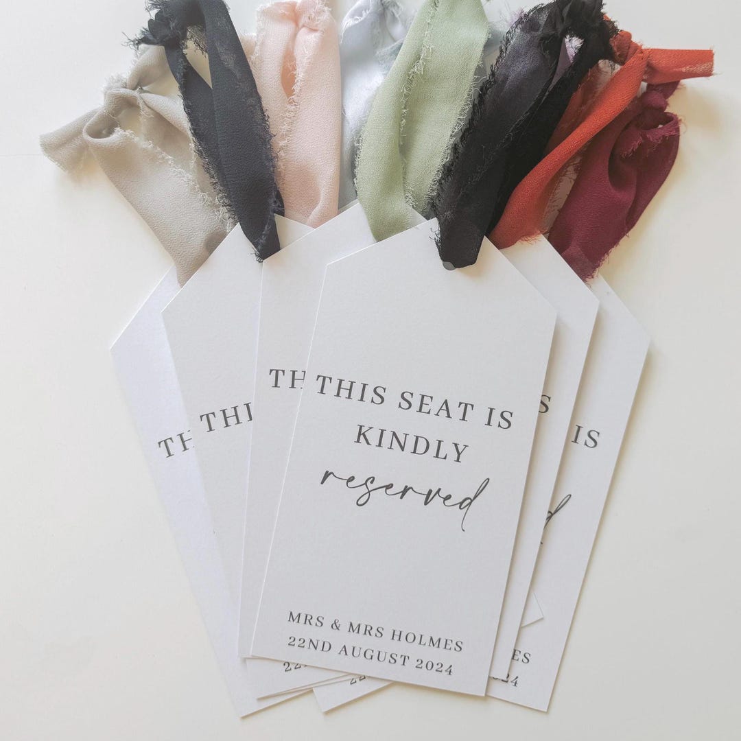 Wedding Reserved Seating Signs, Chiffon Ribbon, Wedding Stationery ...