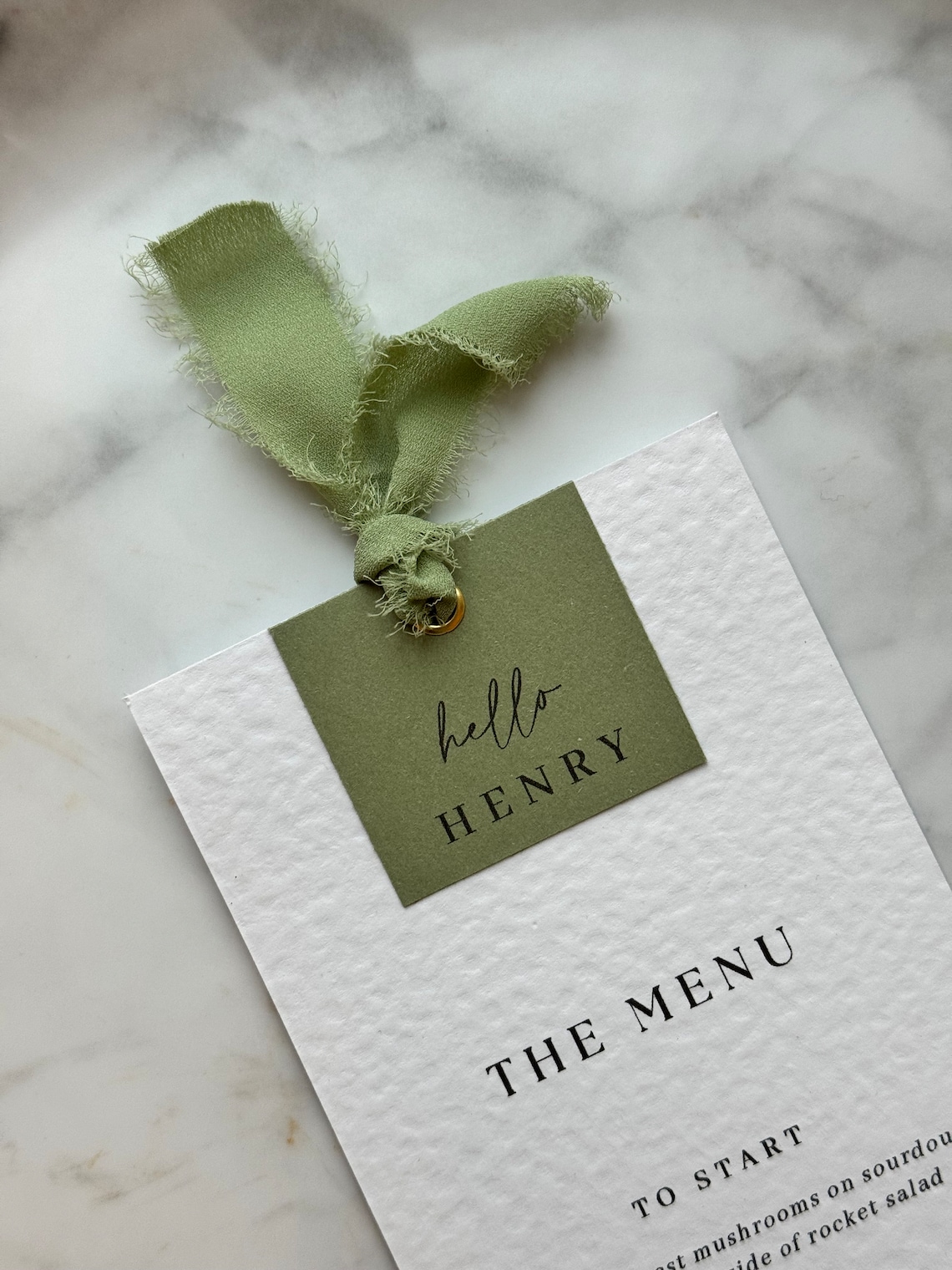 Wedding Menu, Personalised Wedding Menu With Place Name, Chiffon Ribbon ...