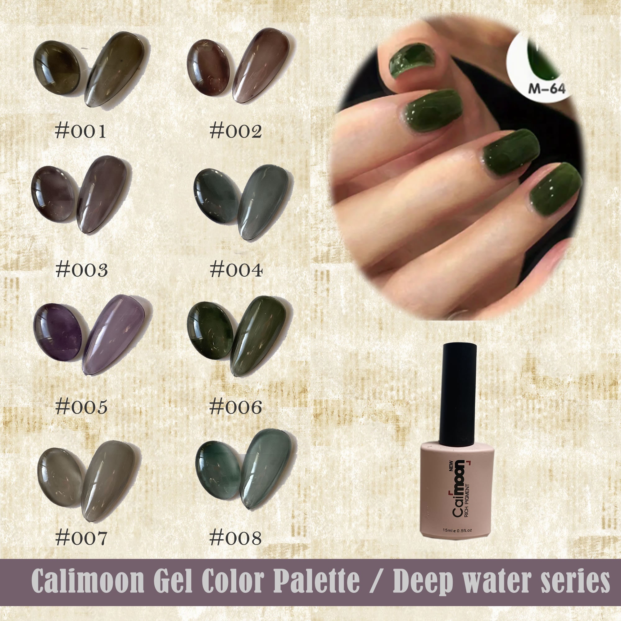 15ml Transparent Deep Water Colors Series off UV/LED Gel Polish 8 ...