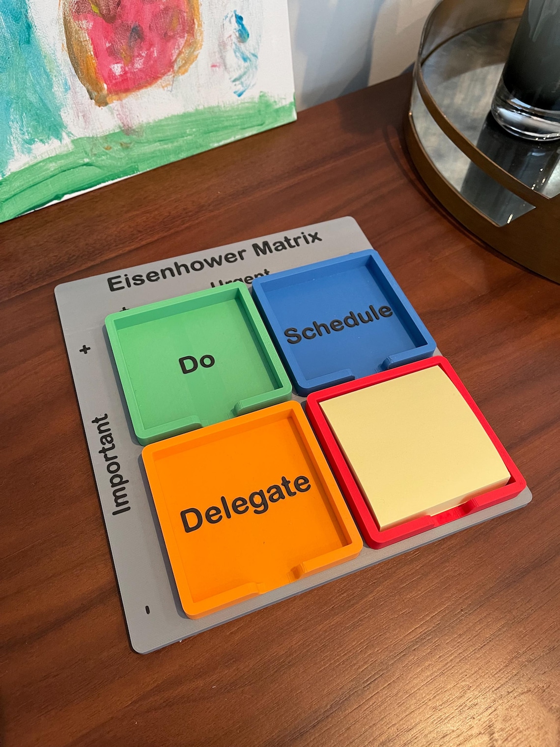 3d-printed Eisenhower Matrix: Desk Organizer for 3x3 Post-it Notes - Etsy
