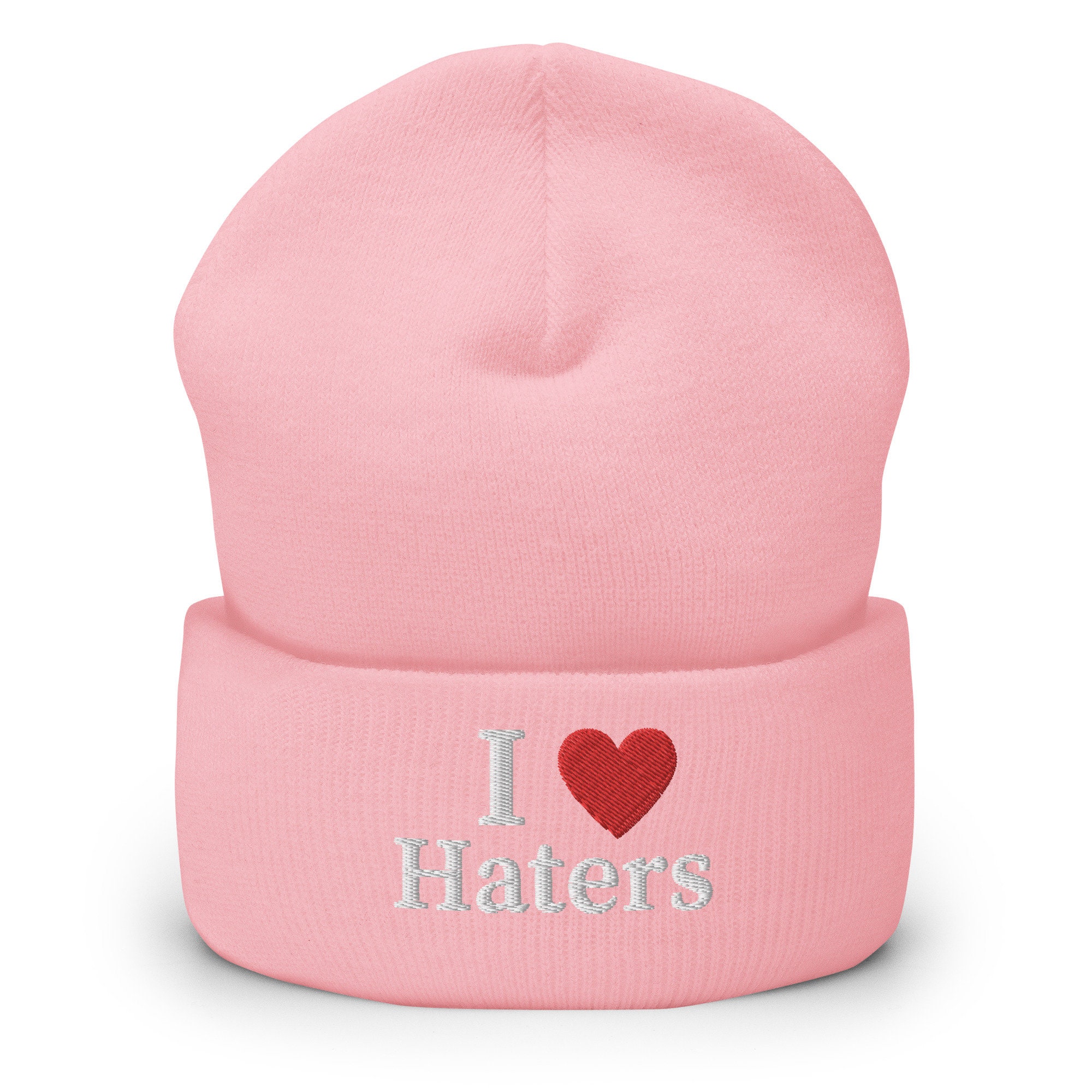 I Love Haters Embroidered Beanie I Heart Haters Embroidered Hat Beanies ...
