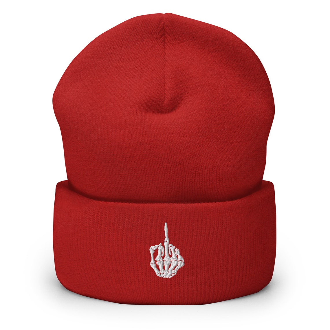 Skeleton Middle Finger Embroidered Beanie | Halloween Beanie | F U ...
