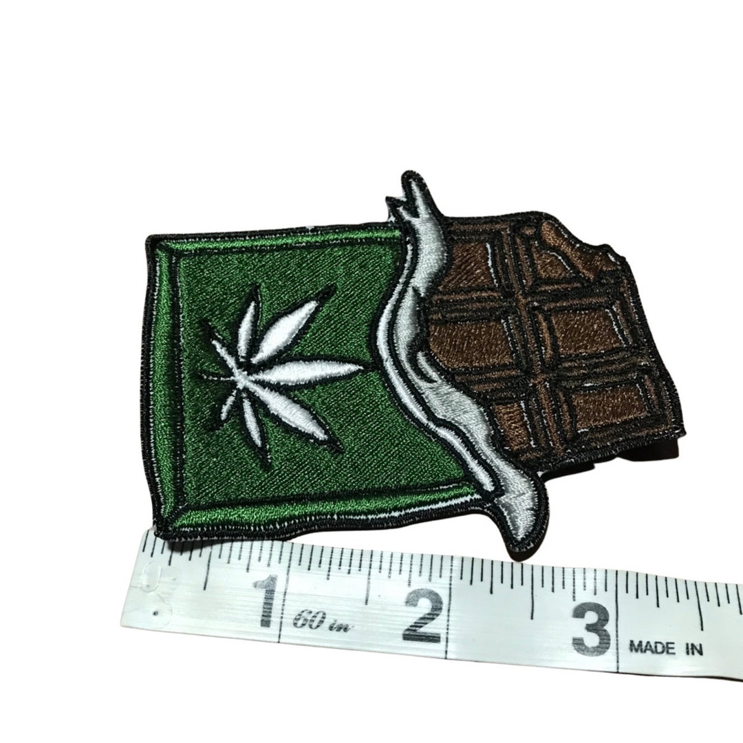 Chocolate Bar Marijuana Iron on Patch Edible Iron on Patch 420 Stoners ...