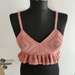 Crochet Classic Bralette, Customizable Crochet Crop Top Cotton Home ...