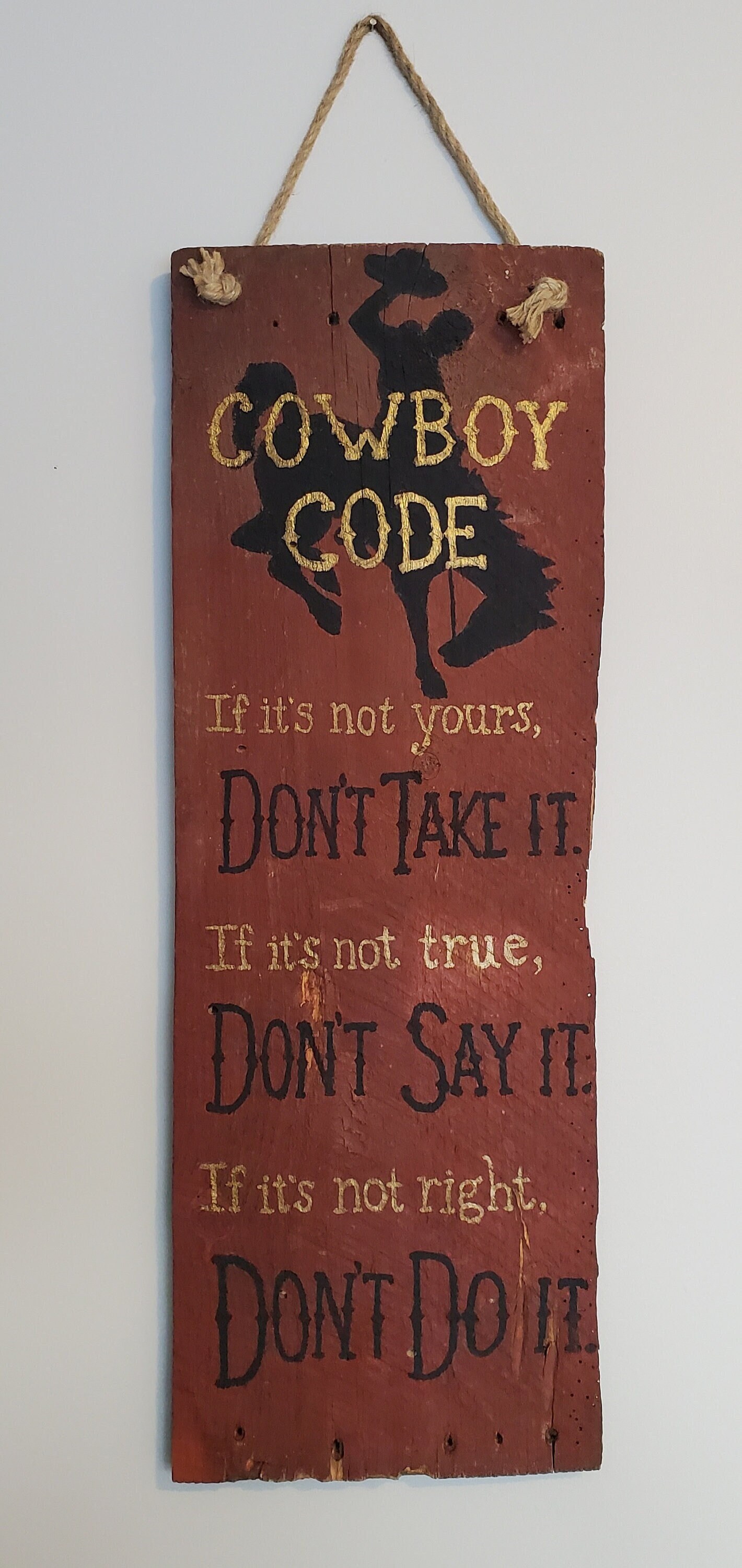 Rustic Barnboard Cowboy Sign - Etsy
