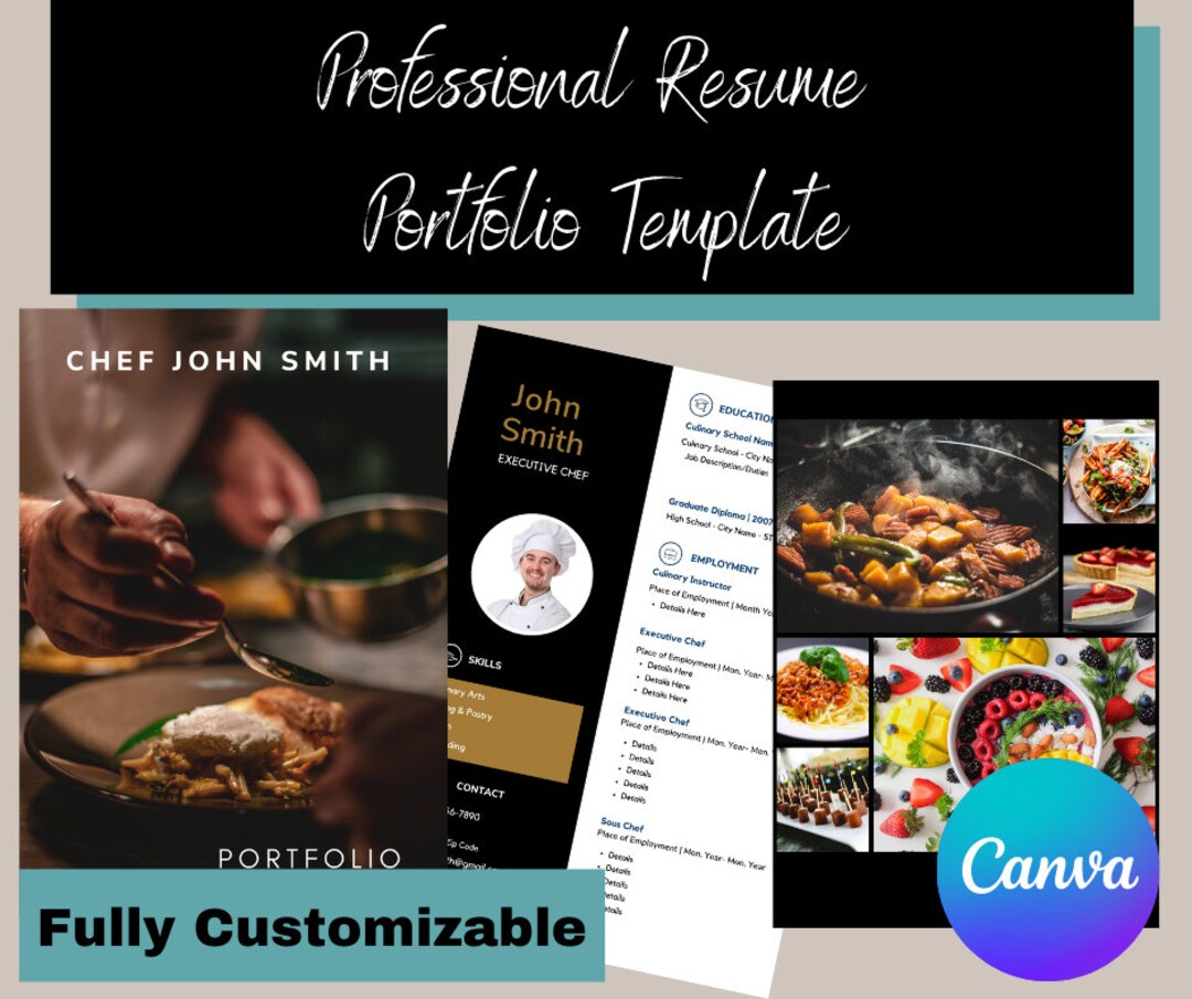 Chef Resume Portfolio, Professional Resume Portfolio, Professional Job ...