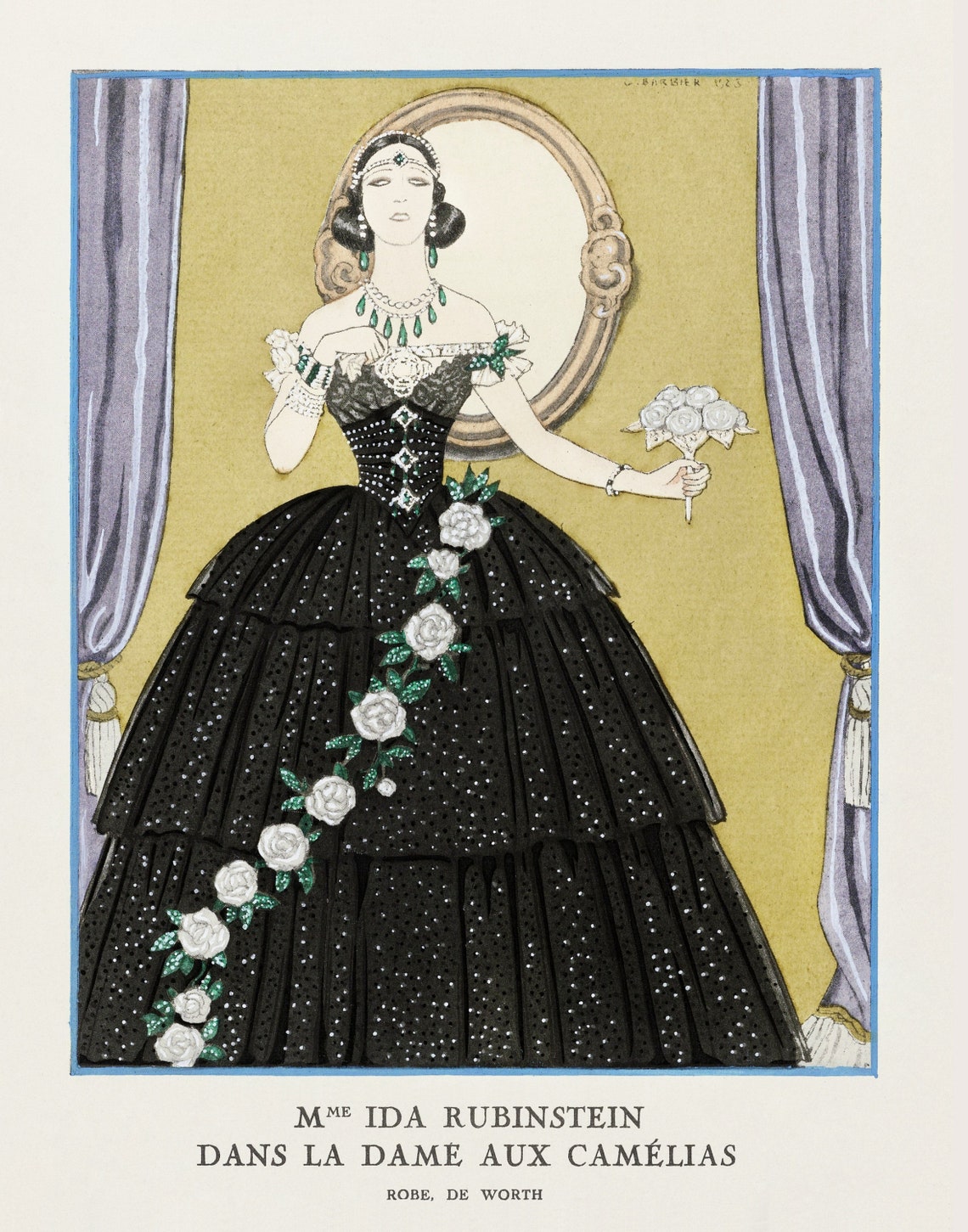 Print Mme Ida Rubinstein 1923 fashion Illustration by - Etsy