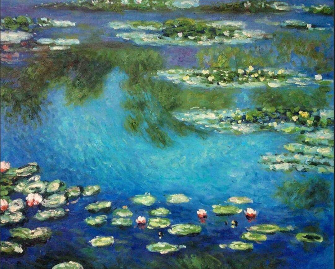 Print Water Lilies, Harmony in Blue, 1917 by Claude Monet - Etsy