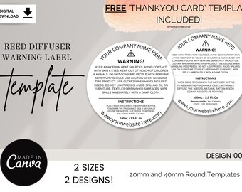 Reed Diffuser Warning Label - Etsy