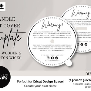 Candle Dust Cover Template / Editable Candle Dust Cover / - Etsy Australia