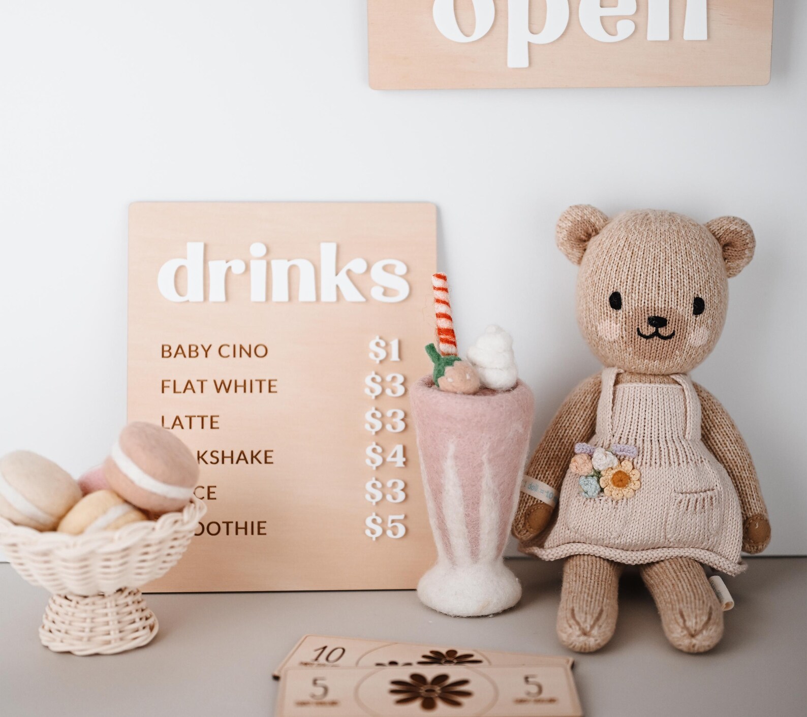 Wooden Café Menu Sign Set | Kids Play Café Set | Playroom Décor ...