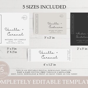 Editable Candle Label, Modern Style Candle Label, Customisable Label ...