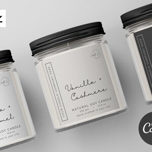Editable Candle Label, Modern Style Candle Label, Customisable Label ...