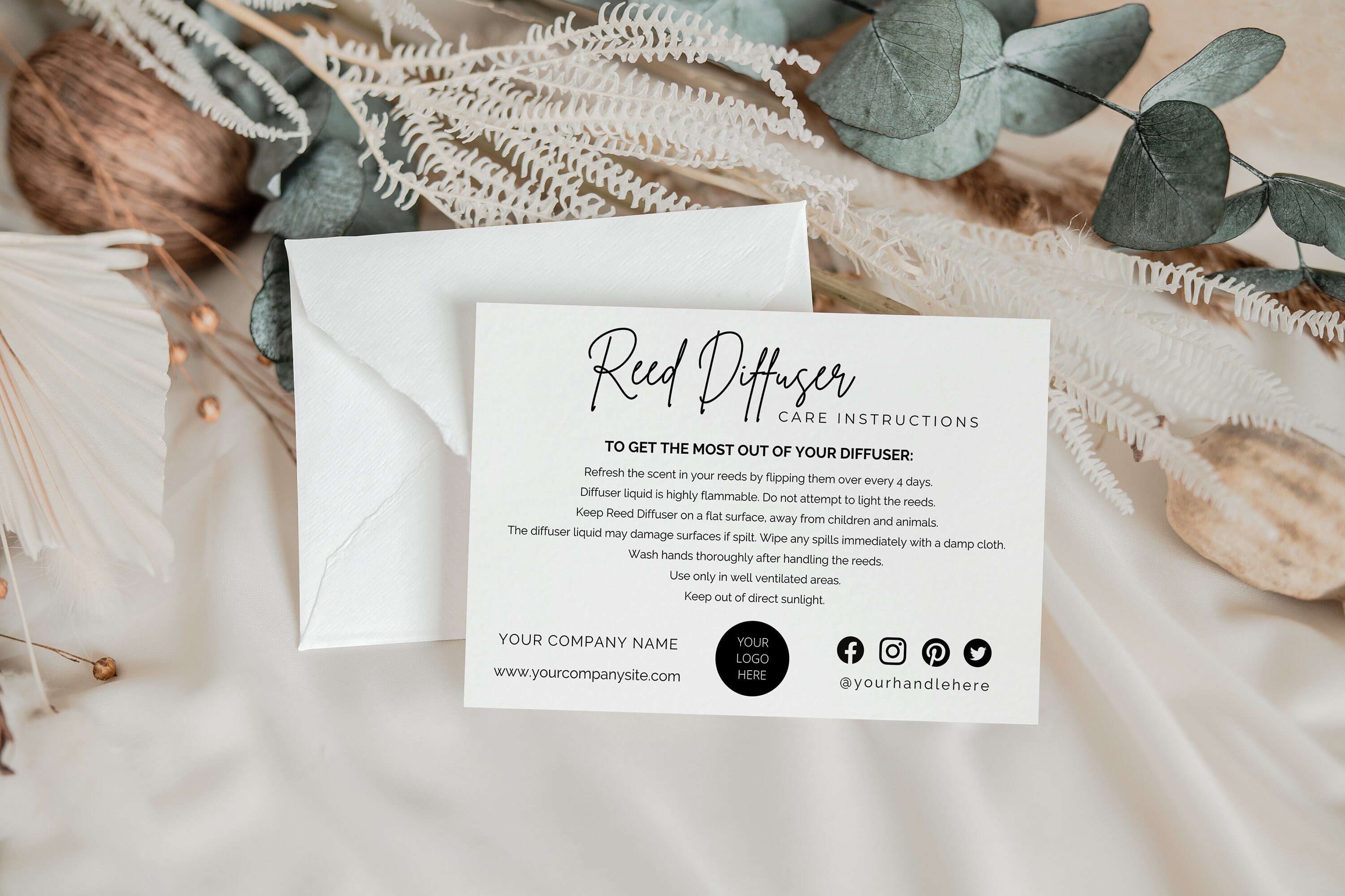 Simple Reed Diffuser Care Card Template / 6' X 4'/ - Etsy