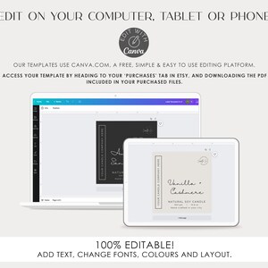 Editable Candle Label, Modern Style Candle Label, Customisable Label ...