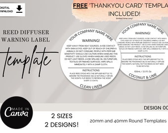 Reed Diffuser Warning Label - Etsy