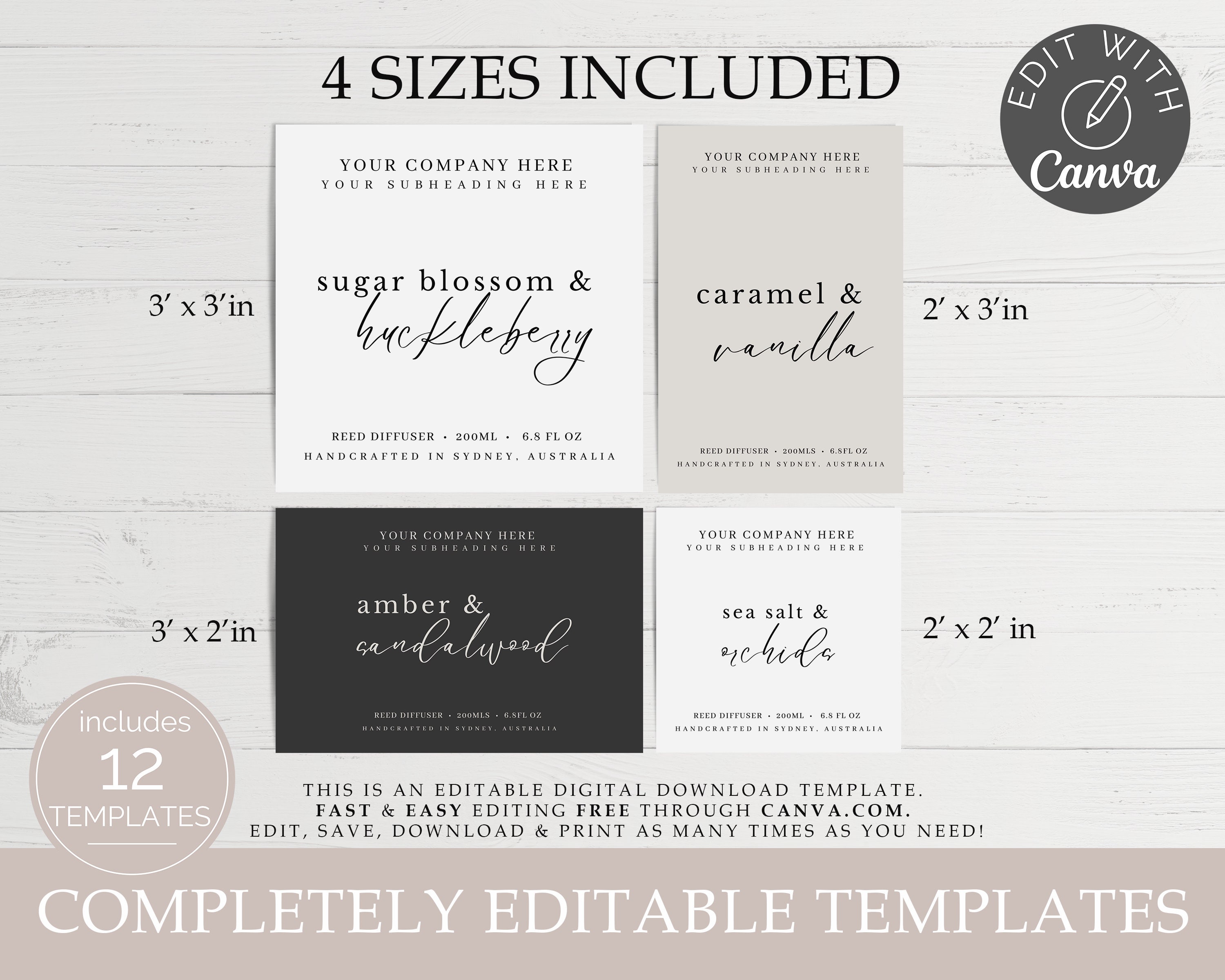 Editable Reed Diffuser Label Reed Diffuser Labels Canva - Etsy Australia