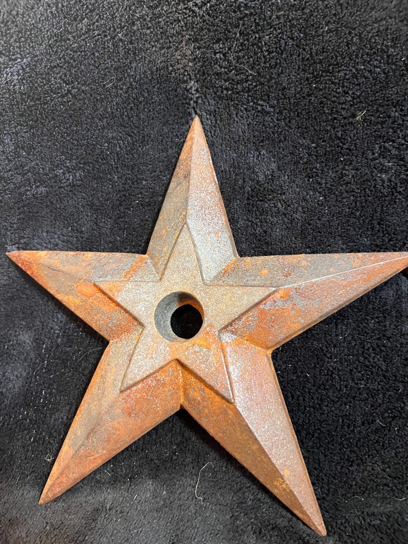 Pair Cast Iron Architectural Star Wall Anchors 9 Inch Farmhouse Decor ...