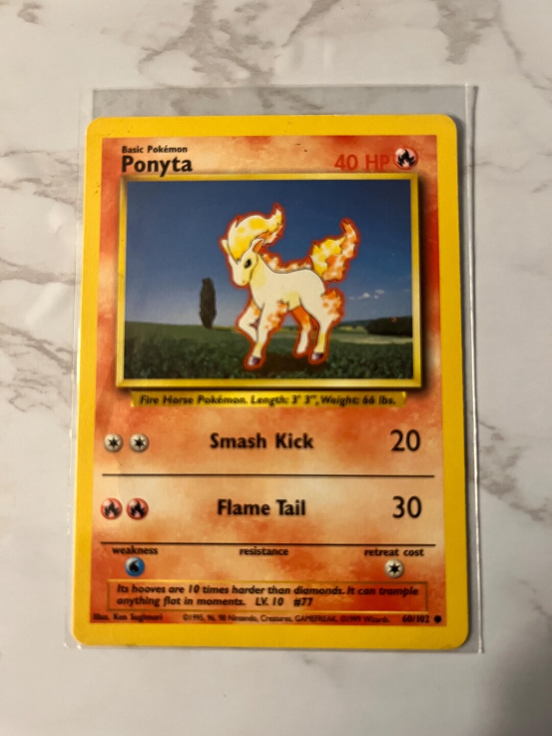 1999 "ponyta" – Base Set Pokémon Card – 60/102 – Never Played – Vintage ...
