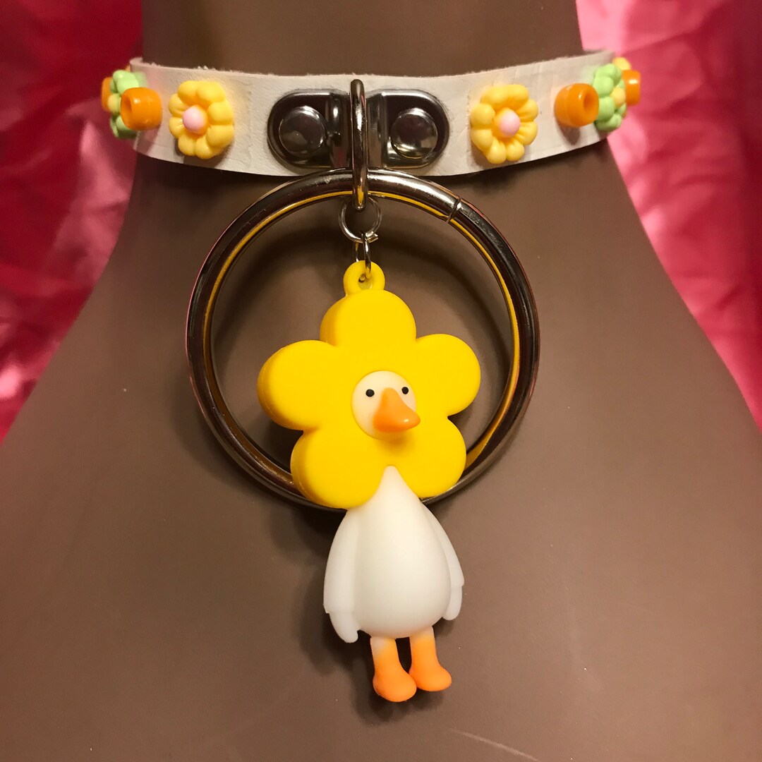 Yellow White Goose Flowers Pastel Kawaii Emo Goth Choker Necklace ...