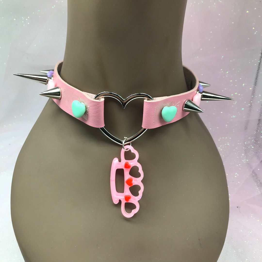 Pink Knuckles Pastel Kawaii Emo Goth Choker Necklace - Etsy